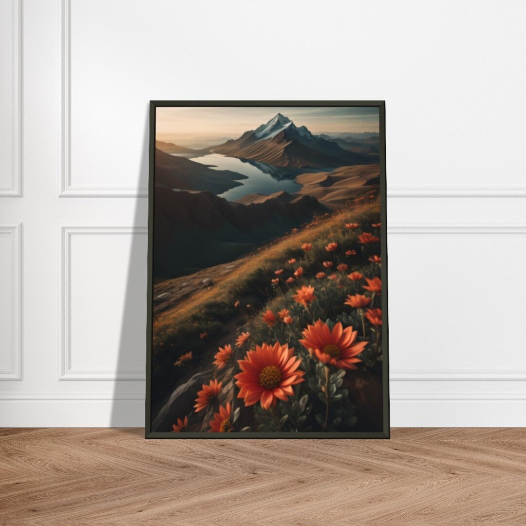 Realistic Animated Art Collection Hilltop Flowers Wall Decor - Etsy