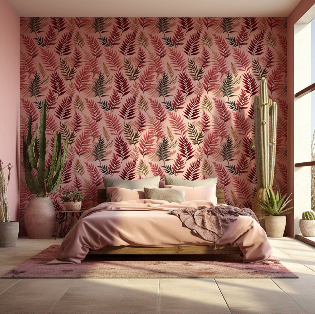 Fern Wallpaper Floral Room Autumn Decoration Fern Print - Etsy