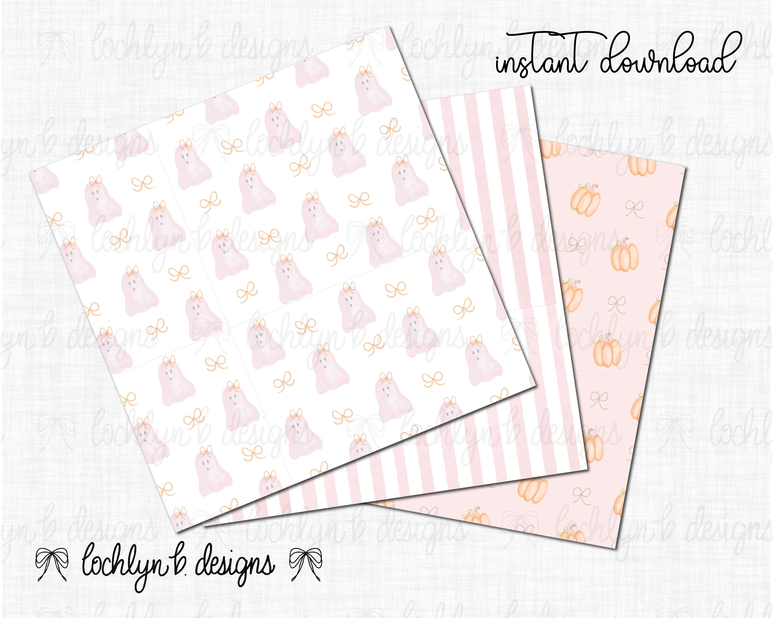 Watercolor Halloween Digital Paper | Pumpkin & Ghost Patterns (digital ...