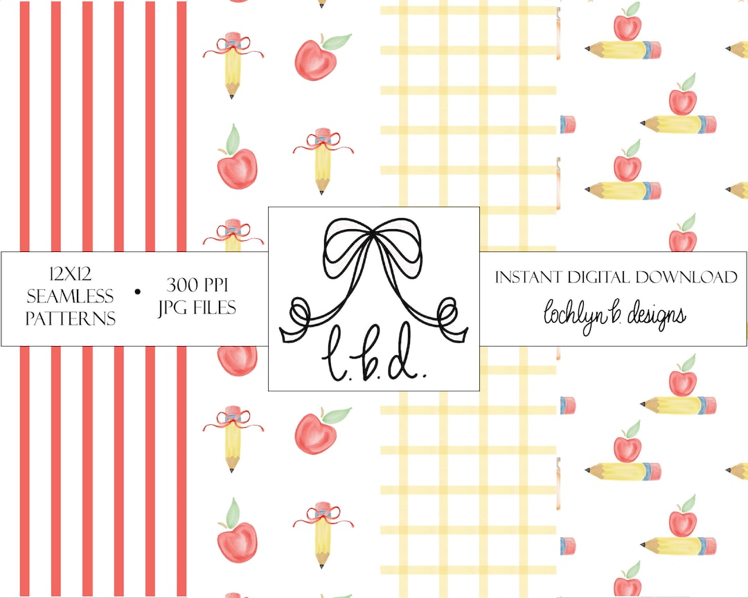 Watercolor Back to School Digital Paper Bundle | Instant Download ...