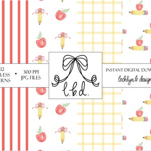 Watercolor Back to School Digital Paper Bundle | Instant Download ...