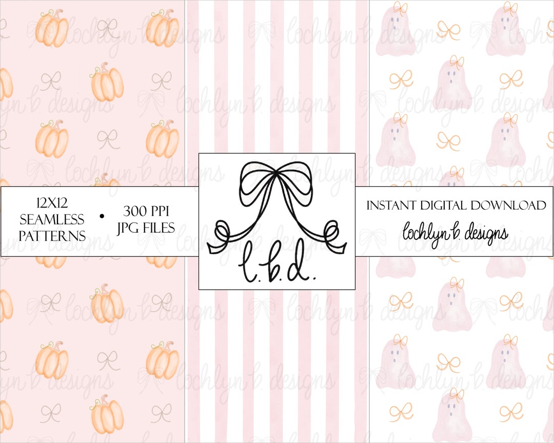 Watercolor Halloween Digital Paper | Pumpkin & Ghost Patterns (digital ...