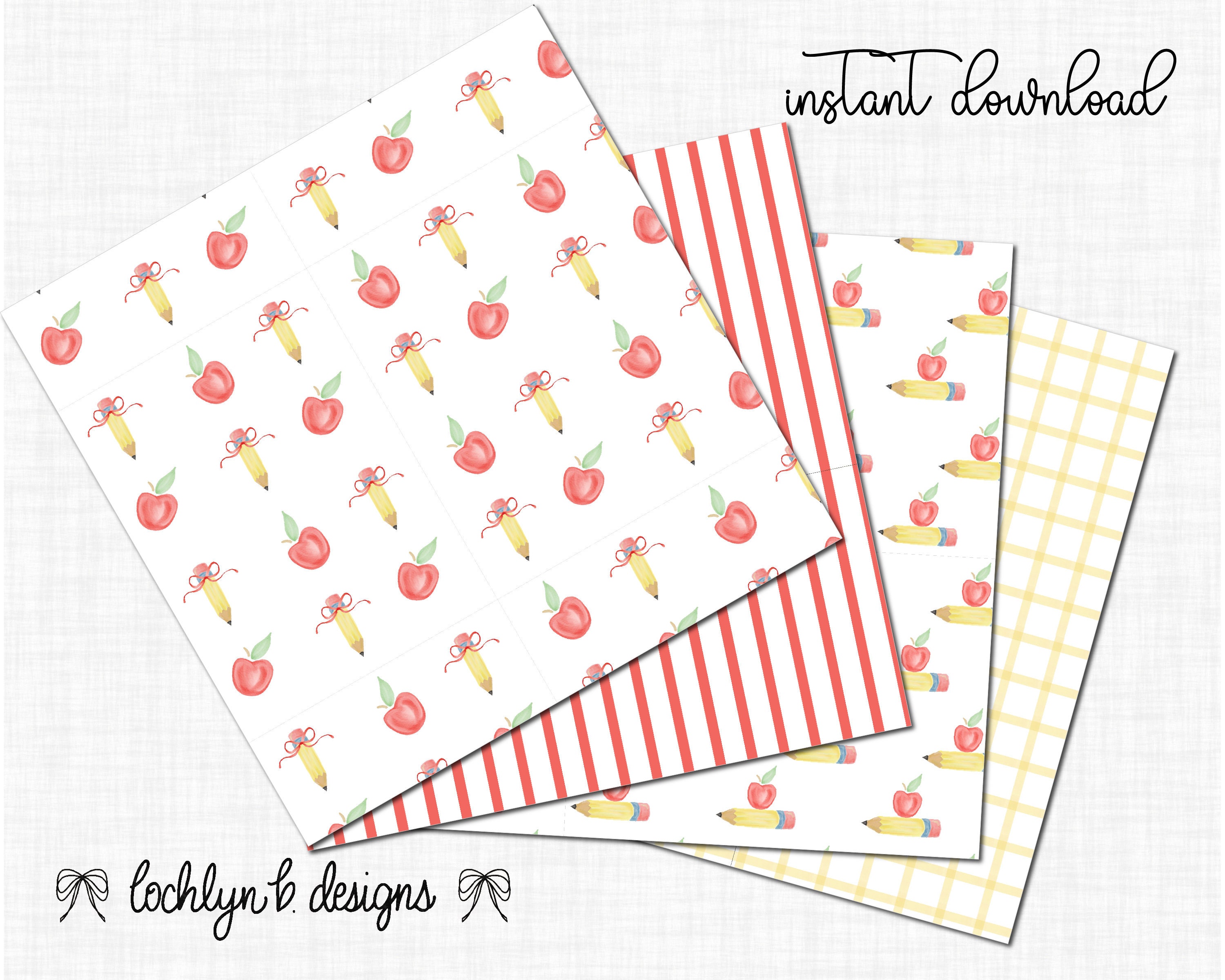 Watercolor Back to School Digital Paper Bundle | Instant Download ...