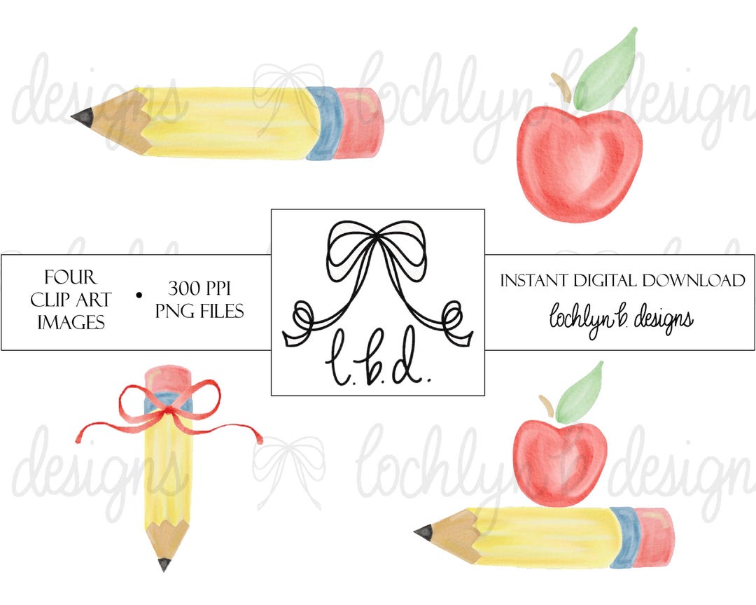 Watercolor Back to School Clip Art Bundle | Instant Download | Digital ...