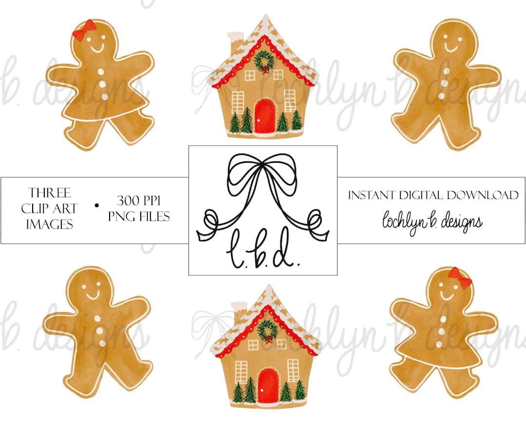 Watercolor Gingerbread Clip Art Bundle | Instant Download | Digital ...