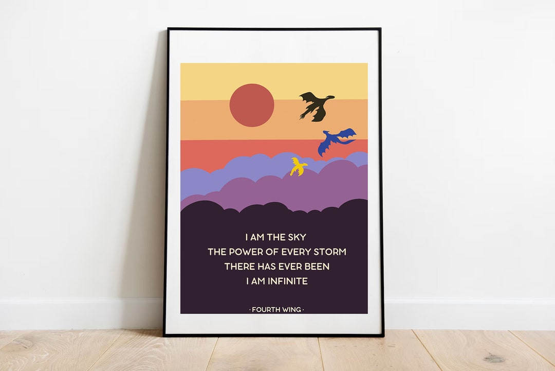 Fourth Wing Poster Digital Print Tairn Andarna Sgaeyl Sprayed Edges - Etsy