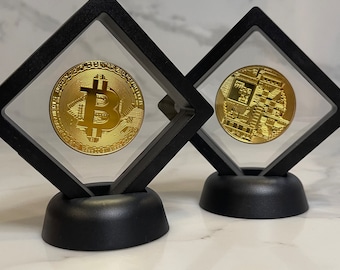 1 BITCOIN Physical Bank Note | Gold Plated Cryptocurrency | BTC ...