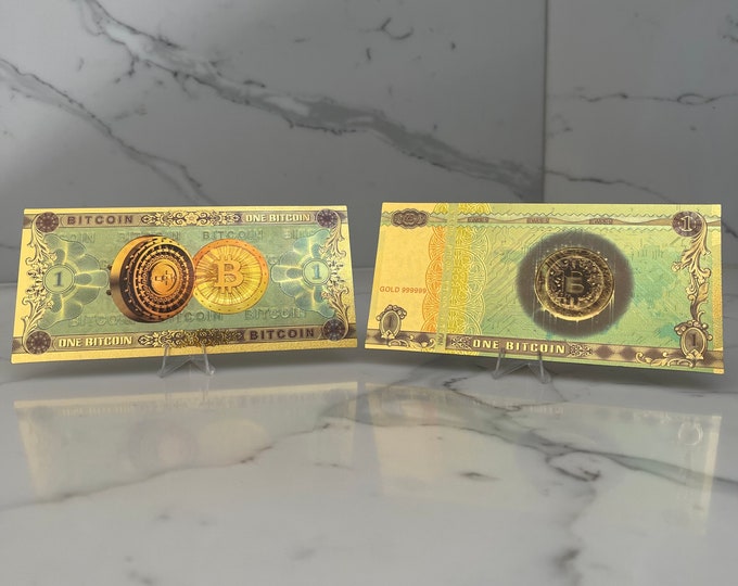 1 BITCOIN Physical Bank Note | Gold Plated Cryptocurrency | BTC ...