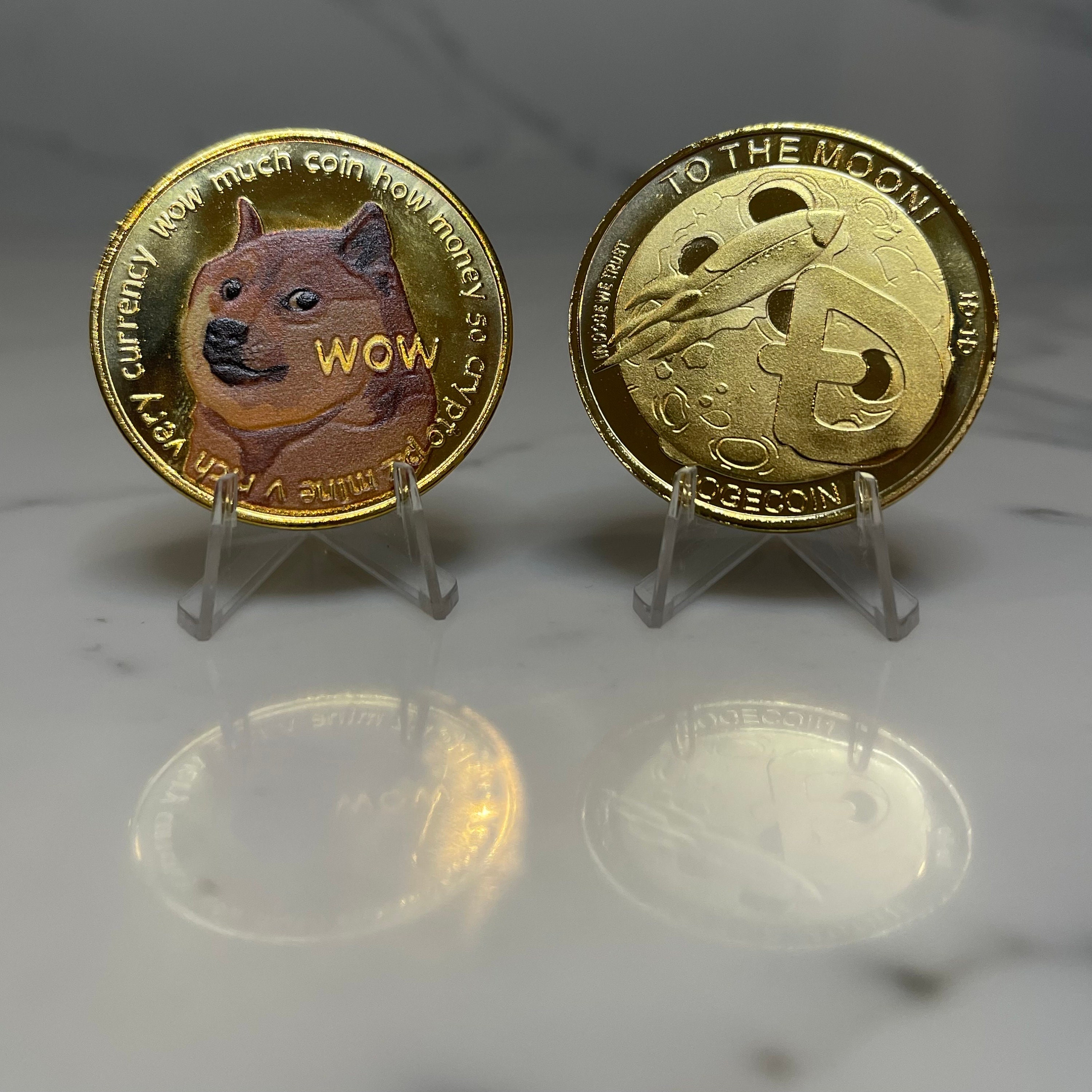 DOGECOIN Physical Coin Collectible Cryptocurrency Money - Etsy