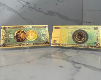 1 BITCOIN Physical Bank Note | Gold Plated Cryptocurrency | BTC ...