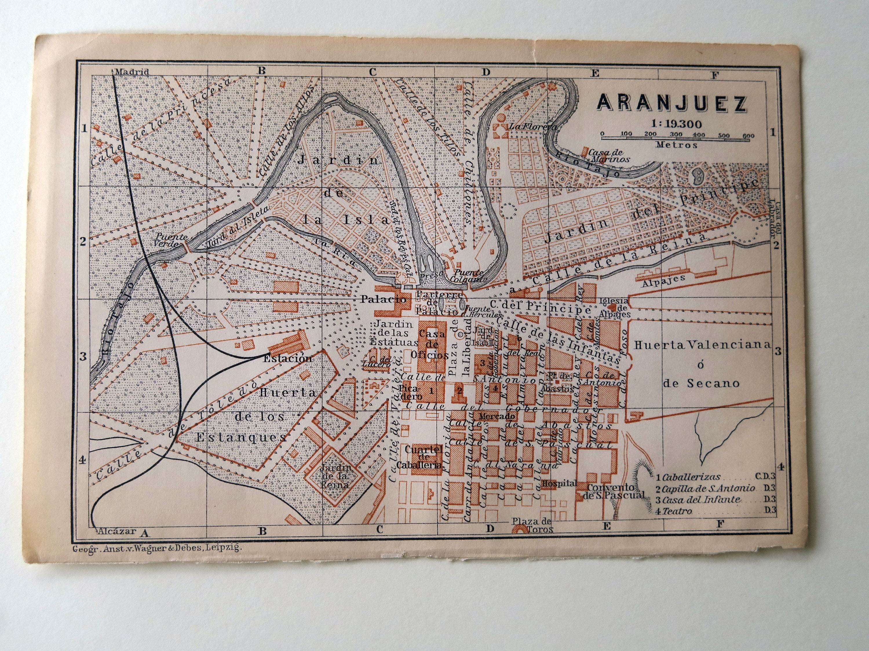 1898 Aranjuez Spain Map From Baedeker's Spain & Portugal - Etsy