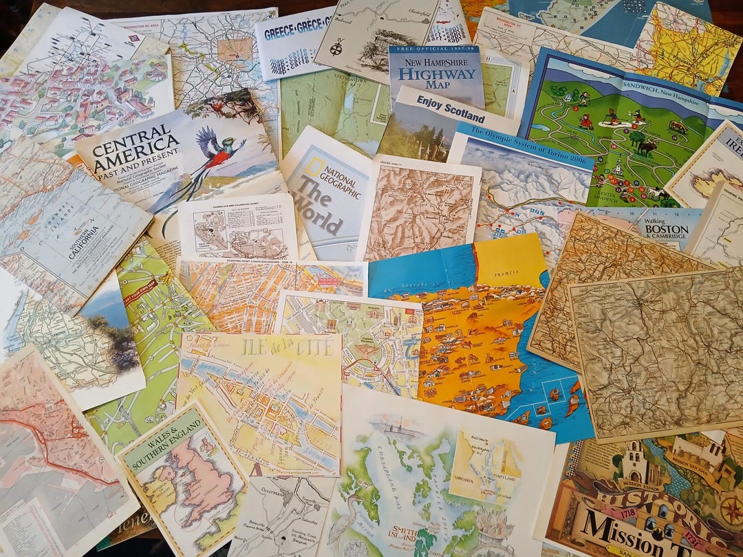 Map Collecting Kit 50 Worldwide Maps Vintage 1920s-2000s Starter ...