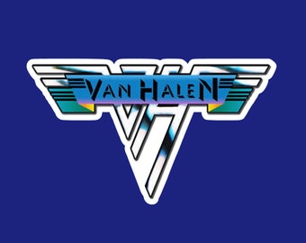 4.5 Van Halen Flames Vinyl Sticker. Classic Rock / Metal Guitar Decal ...