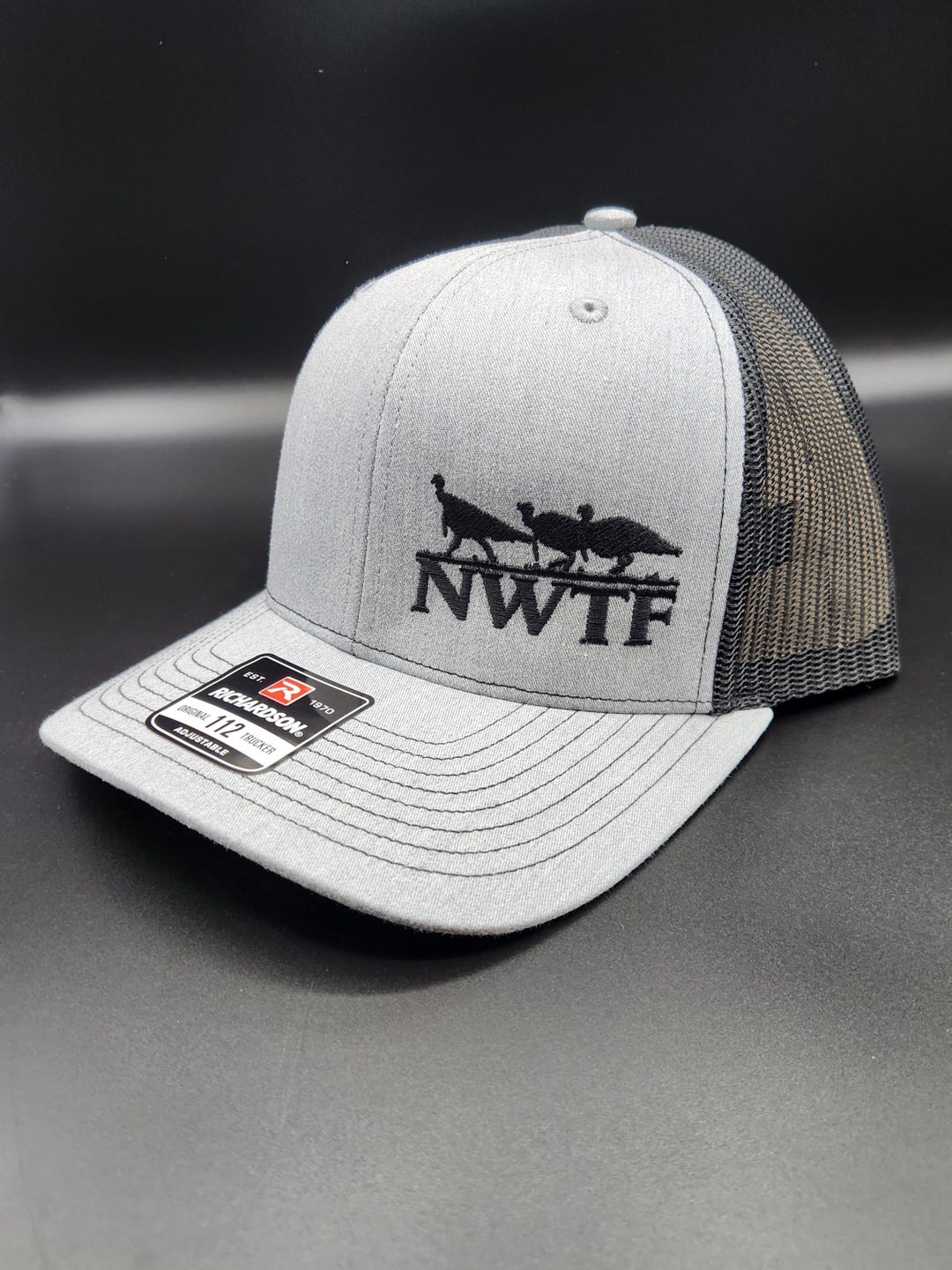 NWTF Hat! Richardson 112 Trucker Cap. Gray & Black With Classic NWTF ...