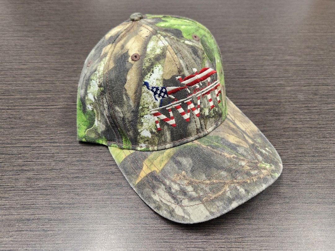 NWTF Hat With USA Flag Walking Turkeys Logo. New NWTF Ball Cap in Mossy ...