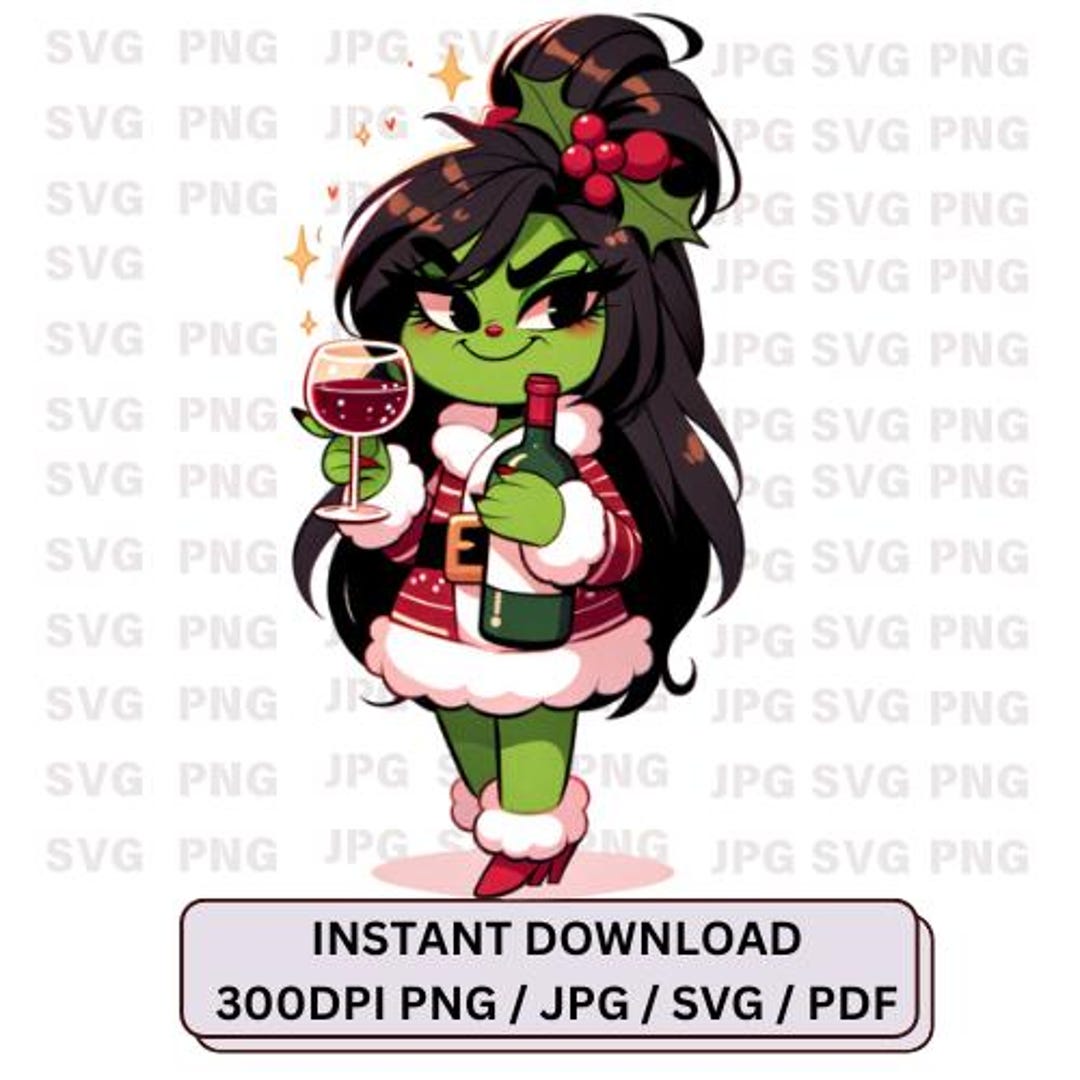 Grinch, Female Grinch, Christmas Sublimation Design, Instant Download ...