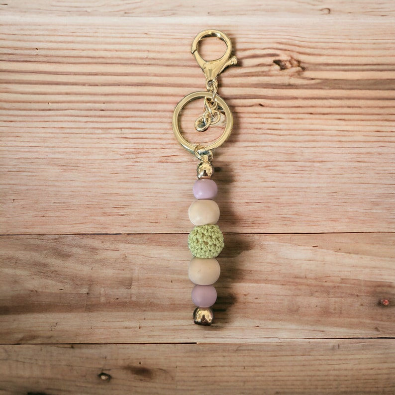 Crochet Bead Bar Keyring, Bar Keychains, Key Accessories, Student Gift ...