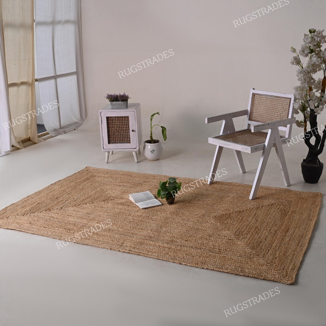 Jute Rug Natural Jute Rug Jute Braided Rug Bohemian Jute Rug Jute Area ...