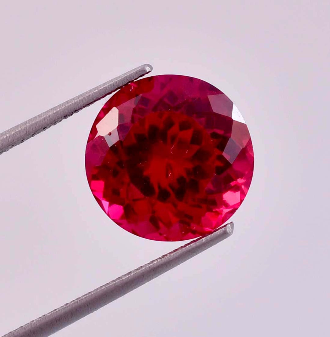 7.00 Ct Natural Burmese Red Painite Round Cut Loose Gemstone GIT ...