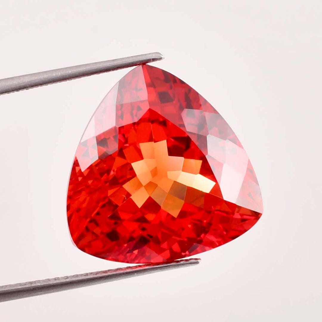 Rare Natural Flawless Fanta Orange Ceylon Sapphire Trillion Cut Loose ...