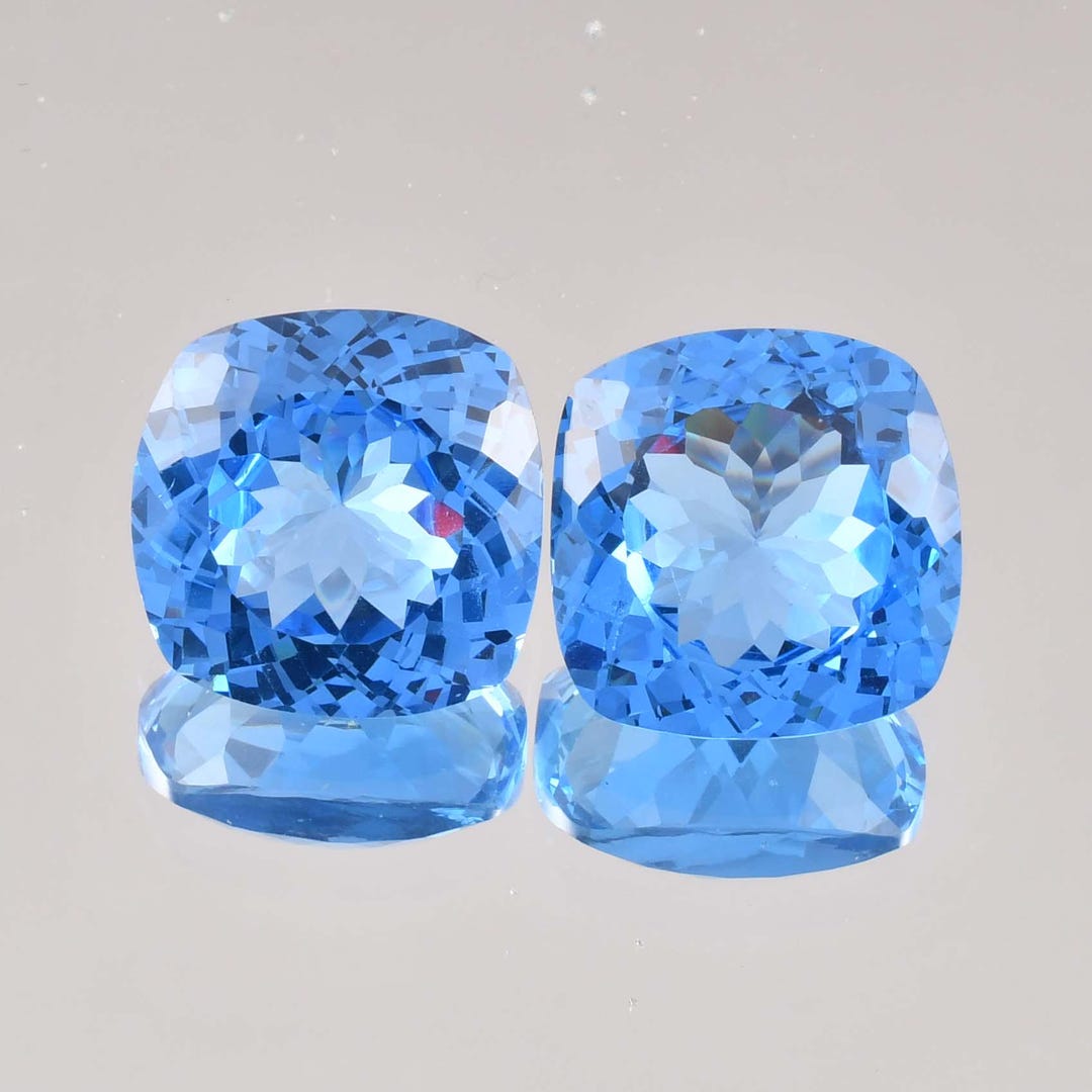 1 Pair Natural Flawless Namibia Jeremejevite Cushion Cut Loose Gemstone ...