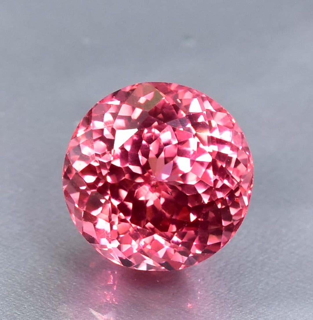Rare Natural Flawless Peach Pink Morganite Round Cut Loose Gemstone GIT ...