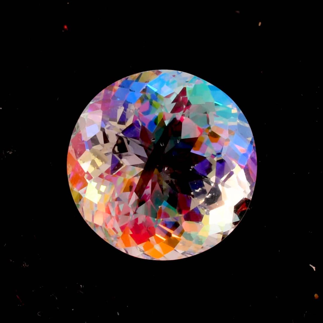 Natural Rainbow Color Mystic Topaz Round Cut Loose Gemstone GIT ...