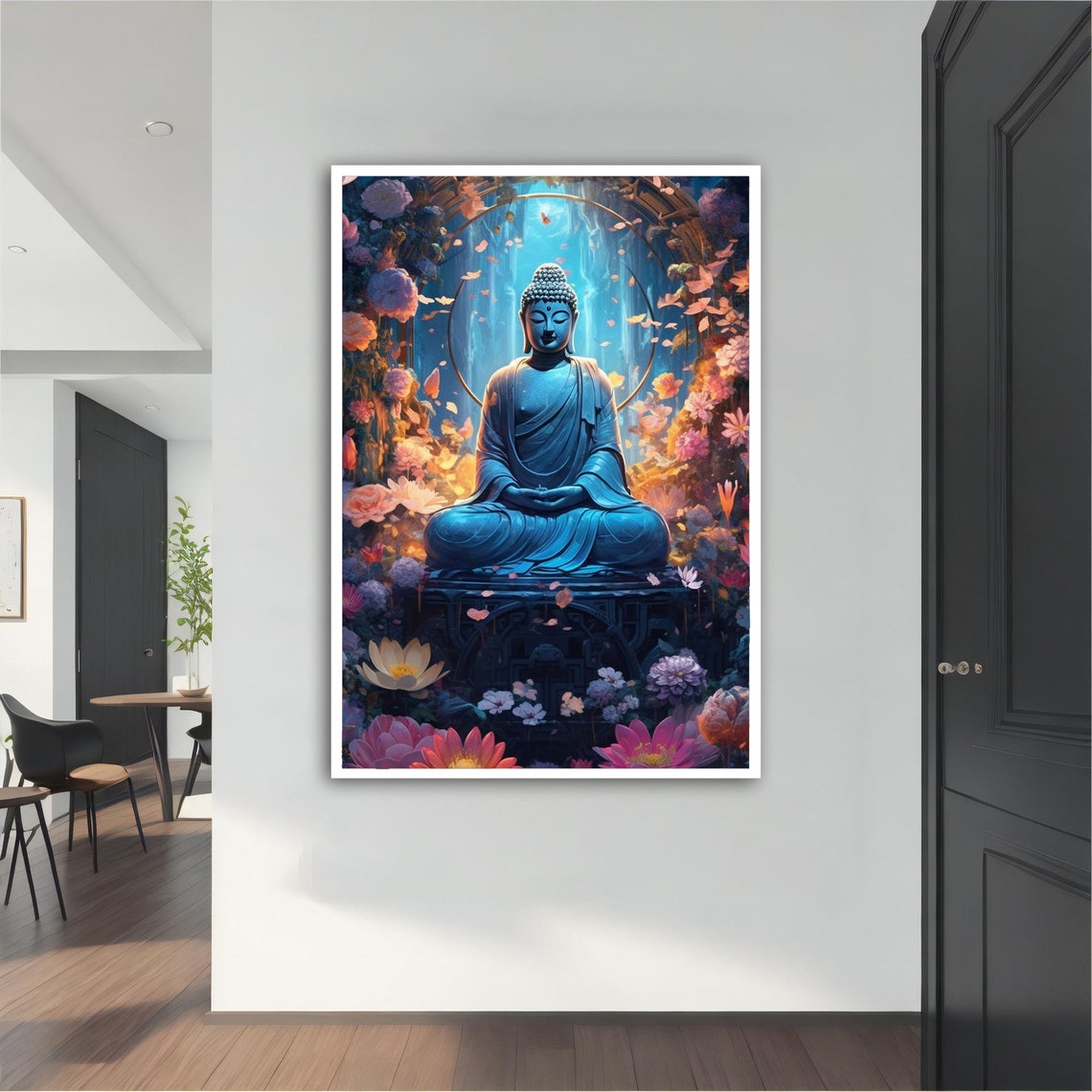 Blue Buddha Canvas, Wall Art Canvas Design, Asian Wall Art, Buddha ...