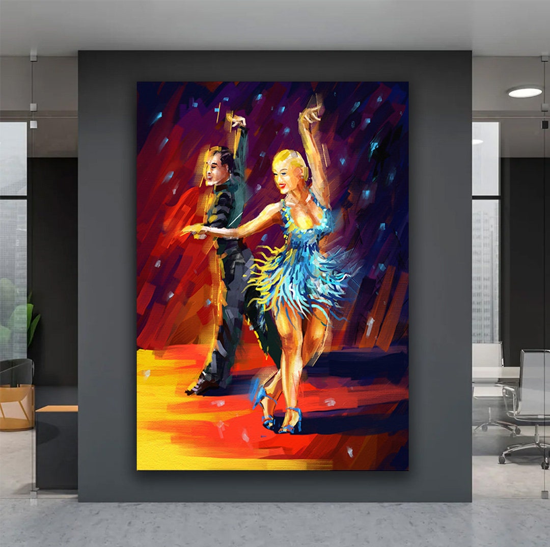 Tango Dancer Art, Dancer Couple Canvas Wall Decor, the Dance Canvas ...