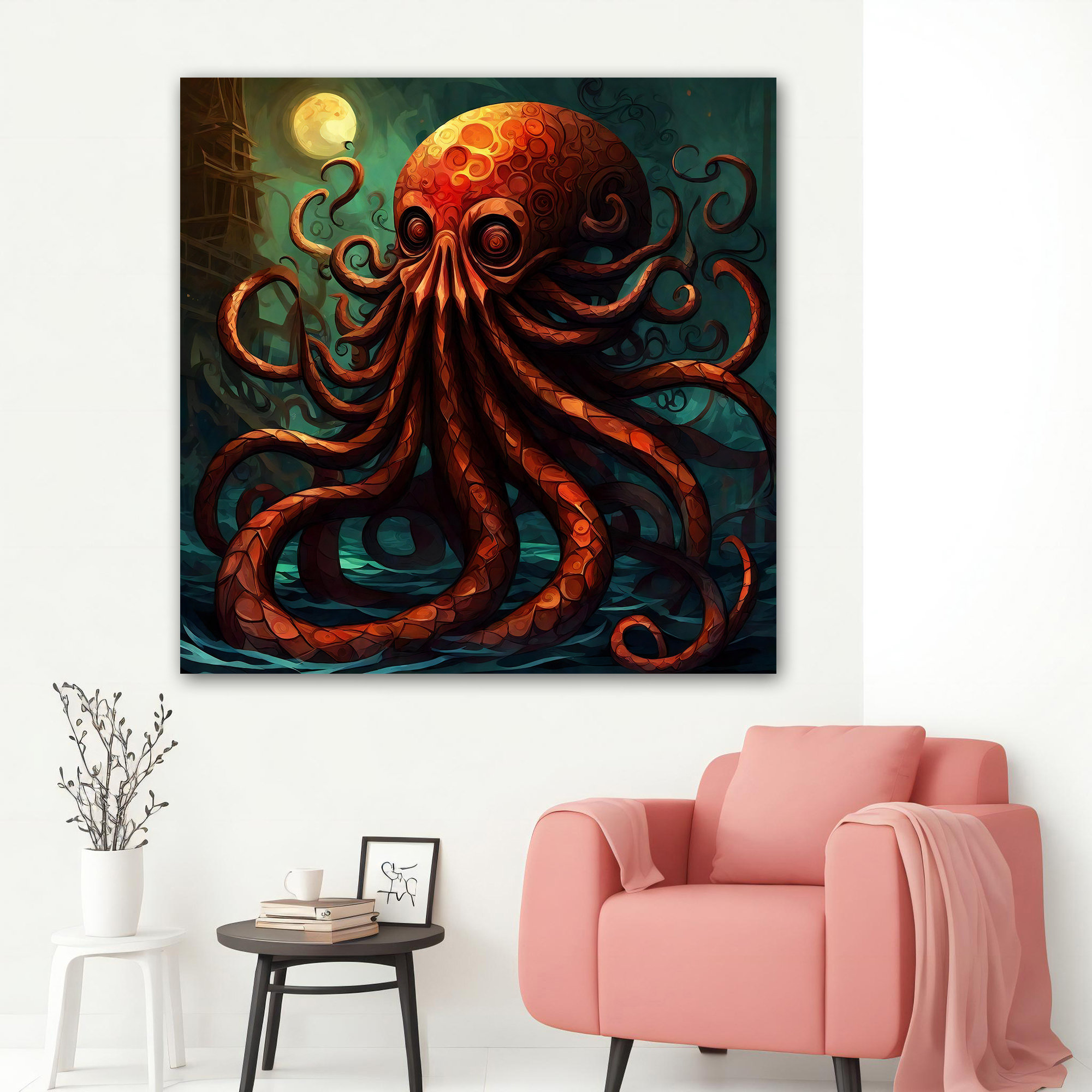 Octopus Canvas Painting, Octopus Wall Art, Octopus Poster, Octopus ...