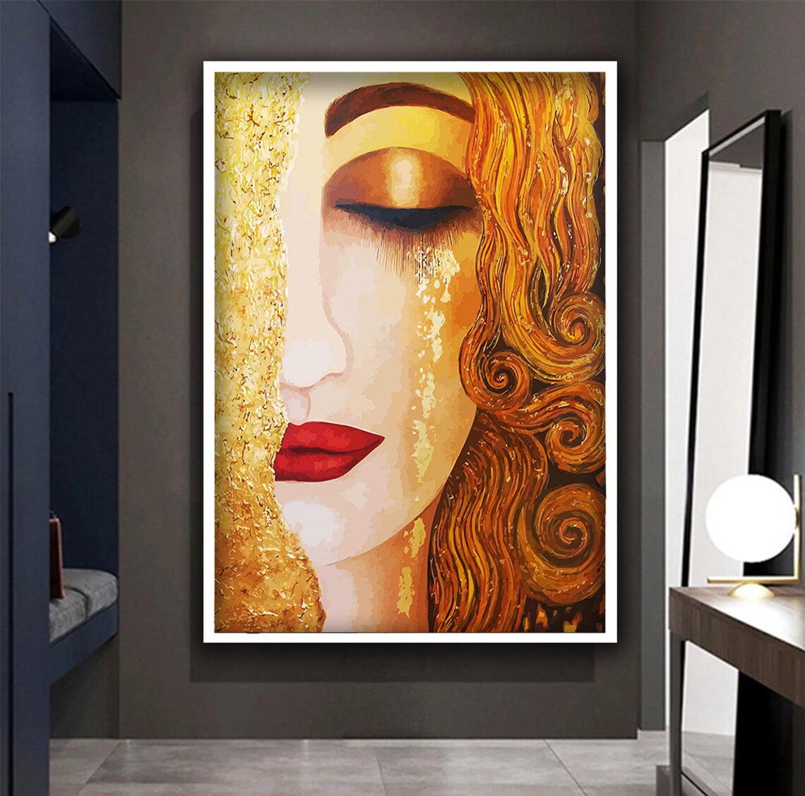 Gustav Klimt Golden Tears Wall Art, the Golden Tears Canvas, Freya's ...