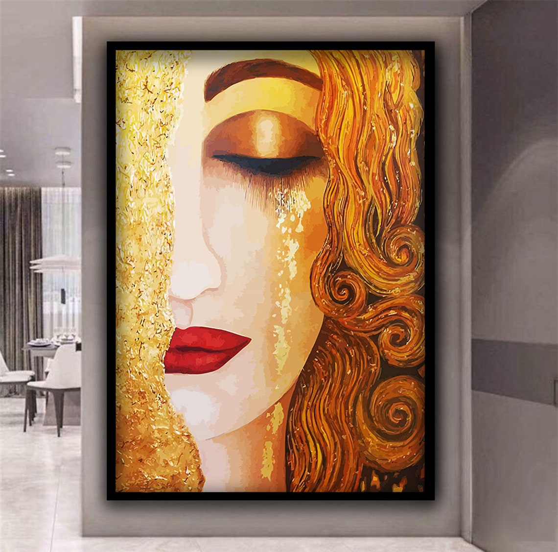 Gustav Klimt Golden Tears Wall Art, the Golden Tears Canvas, Freya's ...