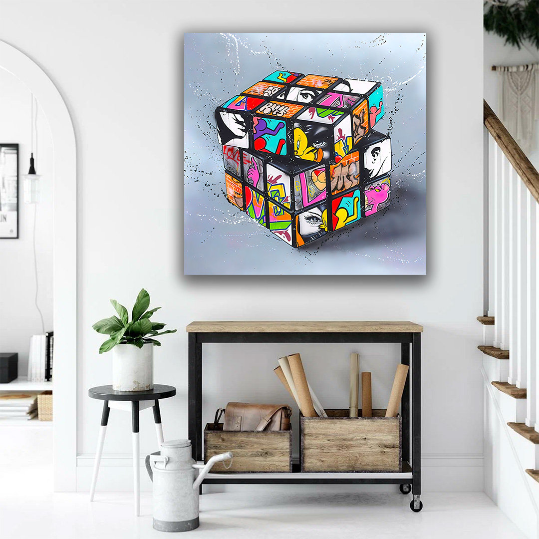 Rubik's Cube Graffiti Wall Art, Banksy Cube Street Art, Graffiti ...