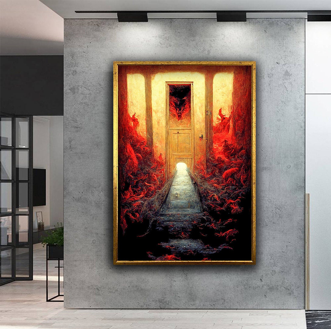 Road to Hell Canvas Art, Hell Canvas Print, Hell Fire Wall Art ...