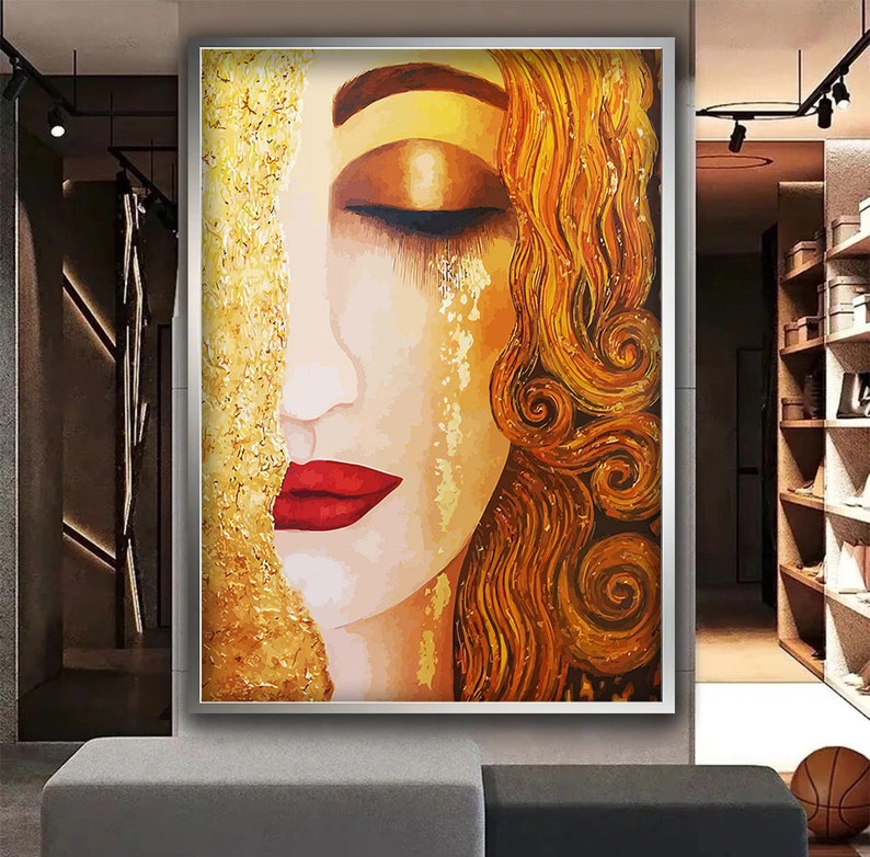 Gustav Klimt Golden Tears Wall Art, the Golden Tears Canvas, Freya's ...