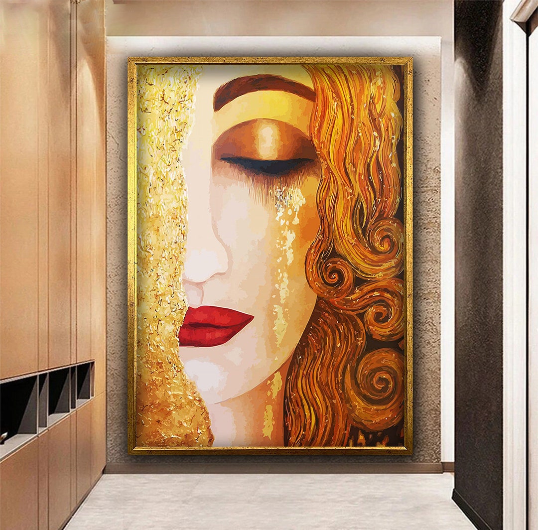 Gustav Klimt Golden Tears Wall Art, the Golden Tears Canvas, Freya's ...