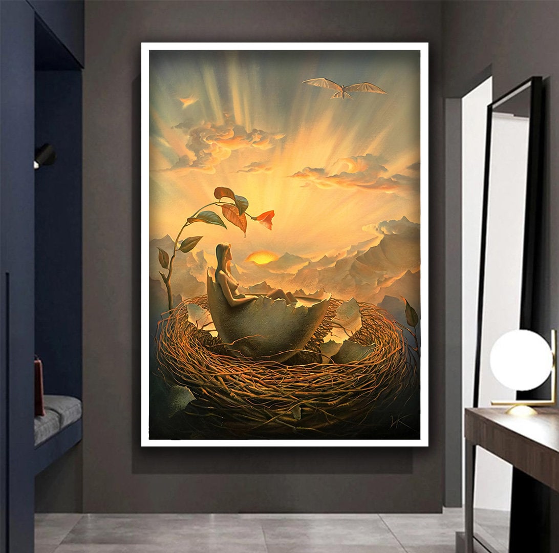 Vladimir Kush "birth of Love" on Canvas, Vladimir Kush Sun and Egg ...