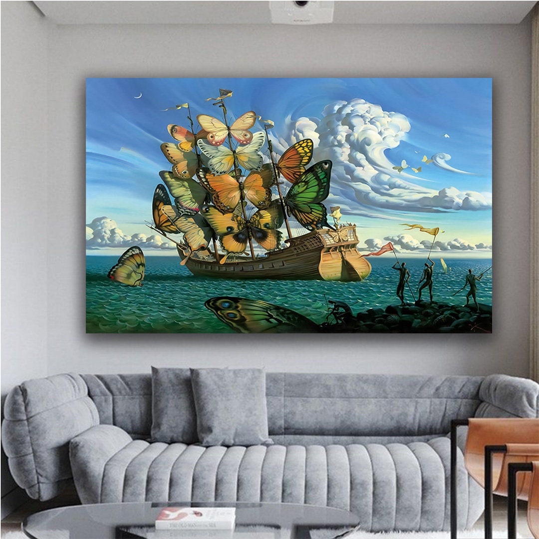 Vladimir Kush Ship With Butterfly Sails Canvas Art, Ship With Butterfly ...