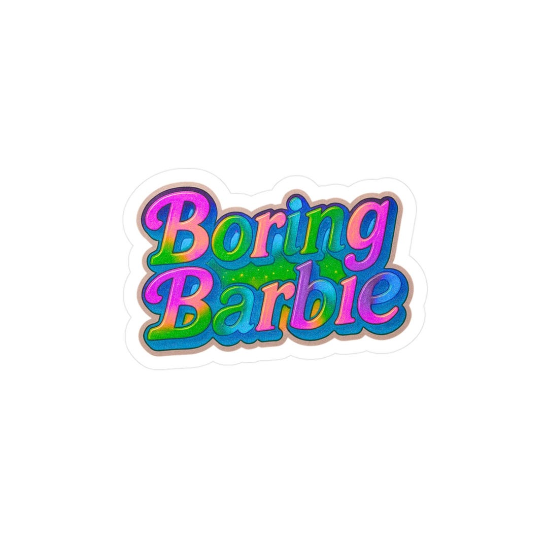 Boring Barbie Kiss-cut Vinyl Decal | Rainbow Retro Sticker | TLOAS - Etsy