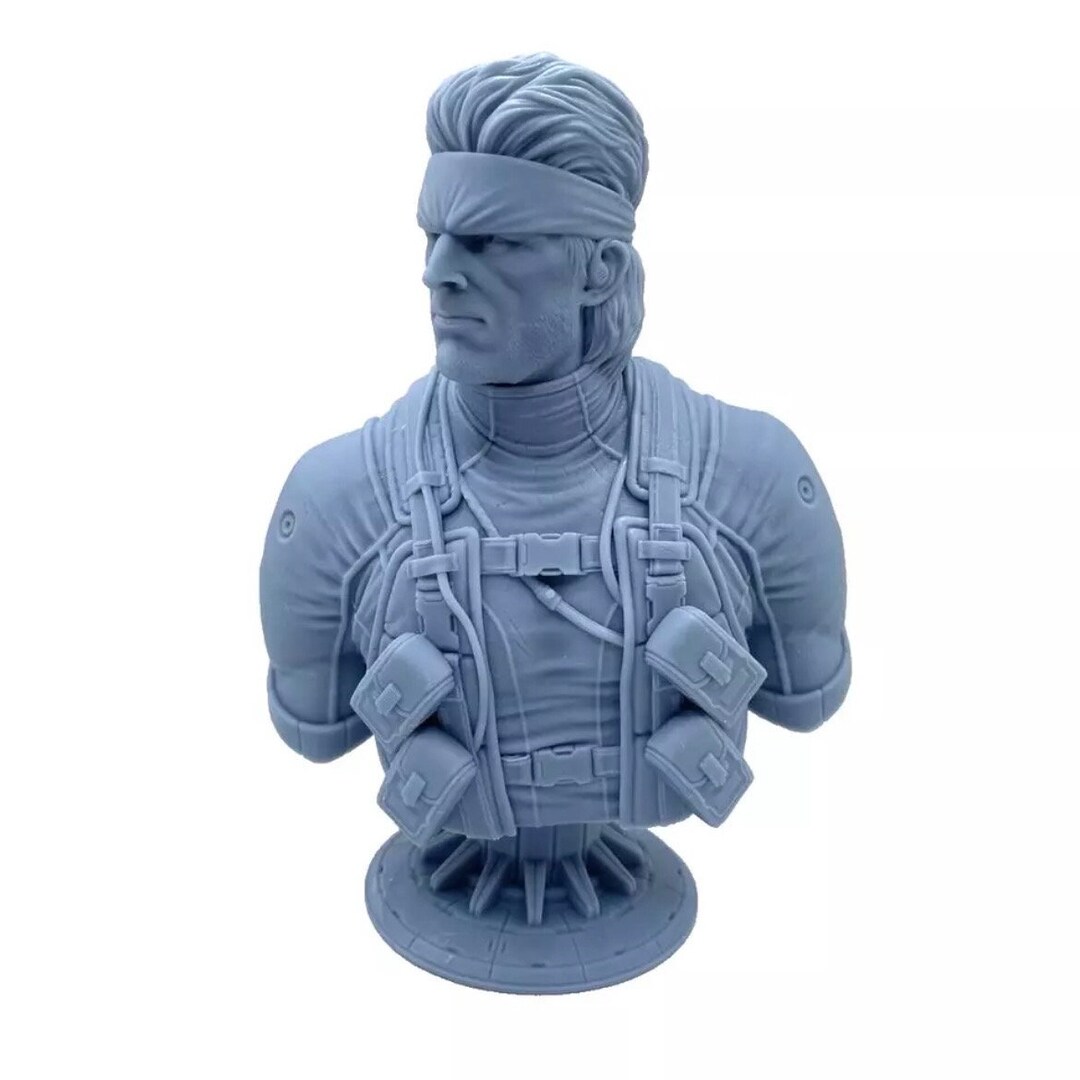 Solid Snake Metal Gear Solid 3D Printed Bust Model Action Figure ...