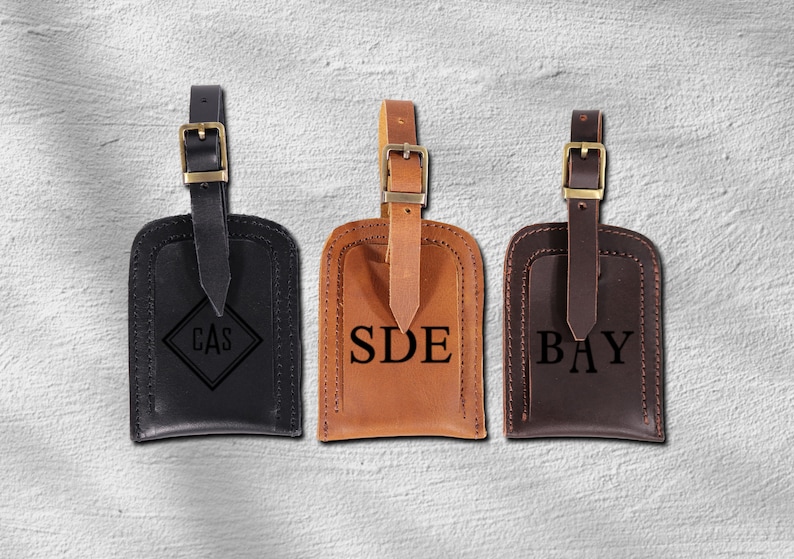 Handmade Personalized Leather Luggage Tag: Travel Accessory Gift - Etsy