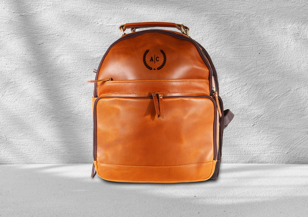 Leather Backpack, Brown Leather Backpack, Rucksack, Personalized Men ...