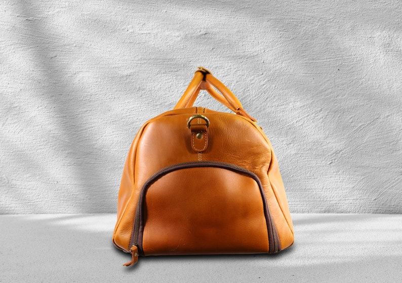 Custom Leather Duffle Bag: Personalized Travel Holdall, Groomsmen Gift ...