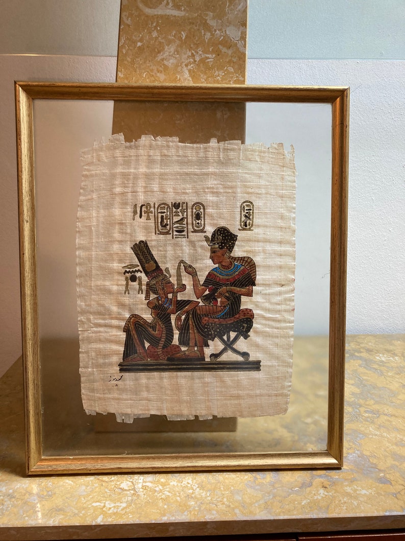 Vintage Egyptian Papyrus Painting - Etsy
