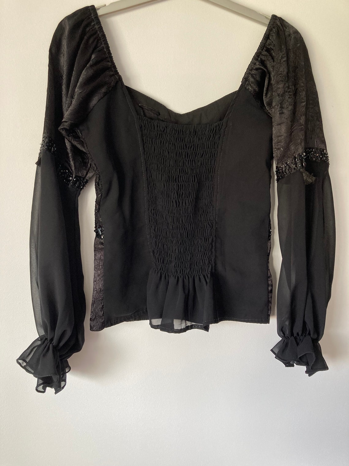 Rare Blouse, in Various Fabric Textures, Patchwork Lace Appliqués and ...