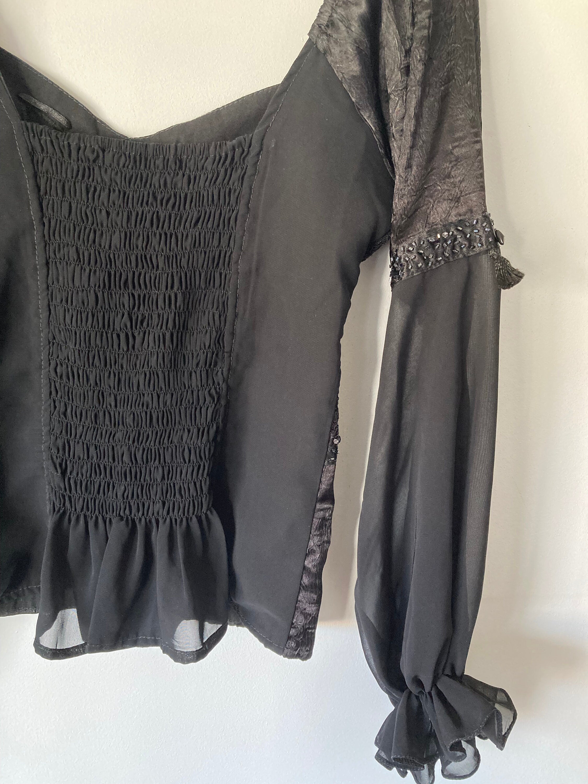 Rare Blouse, in Various Fabric Textures, Patchwork Lace Appliqués and ...
