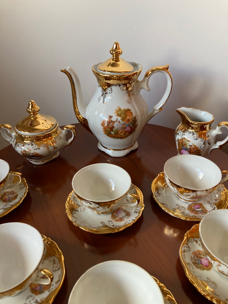 Antique Porcelain Gold Bavaria Coffee Set - Etsy