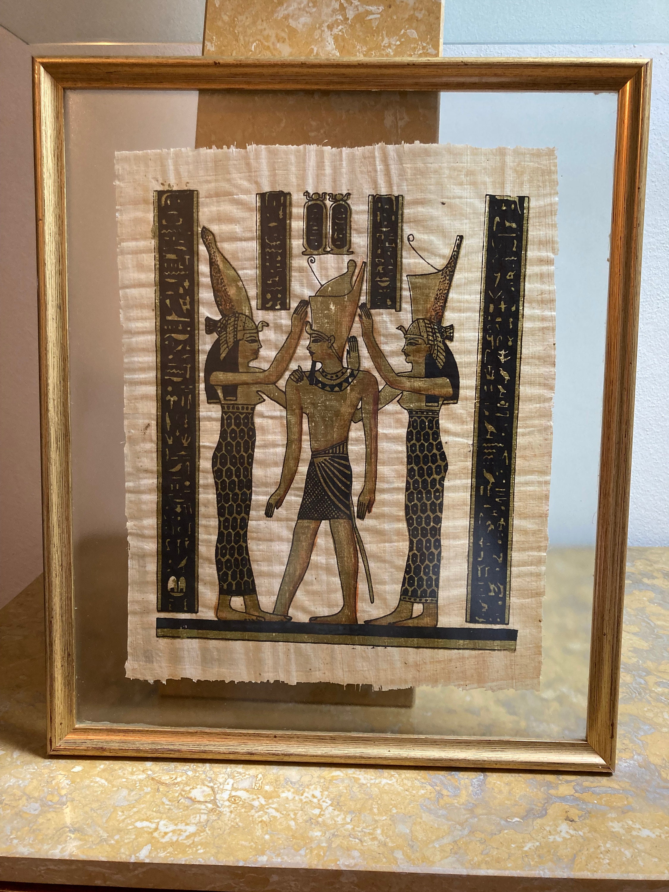 Vintage Egyptian Papyrus Painting - Etsy