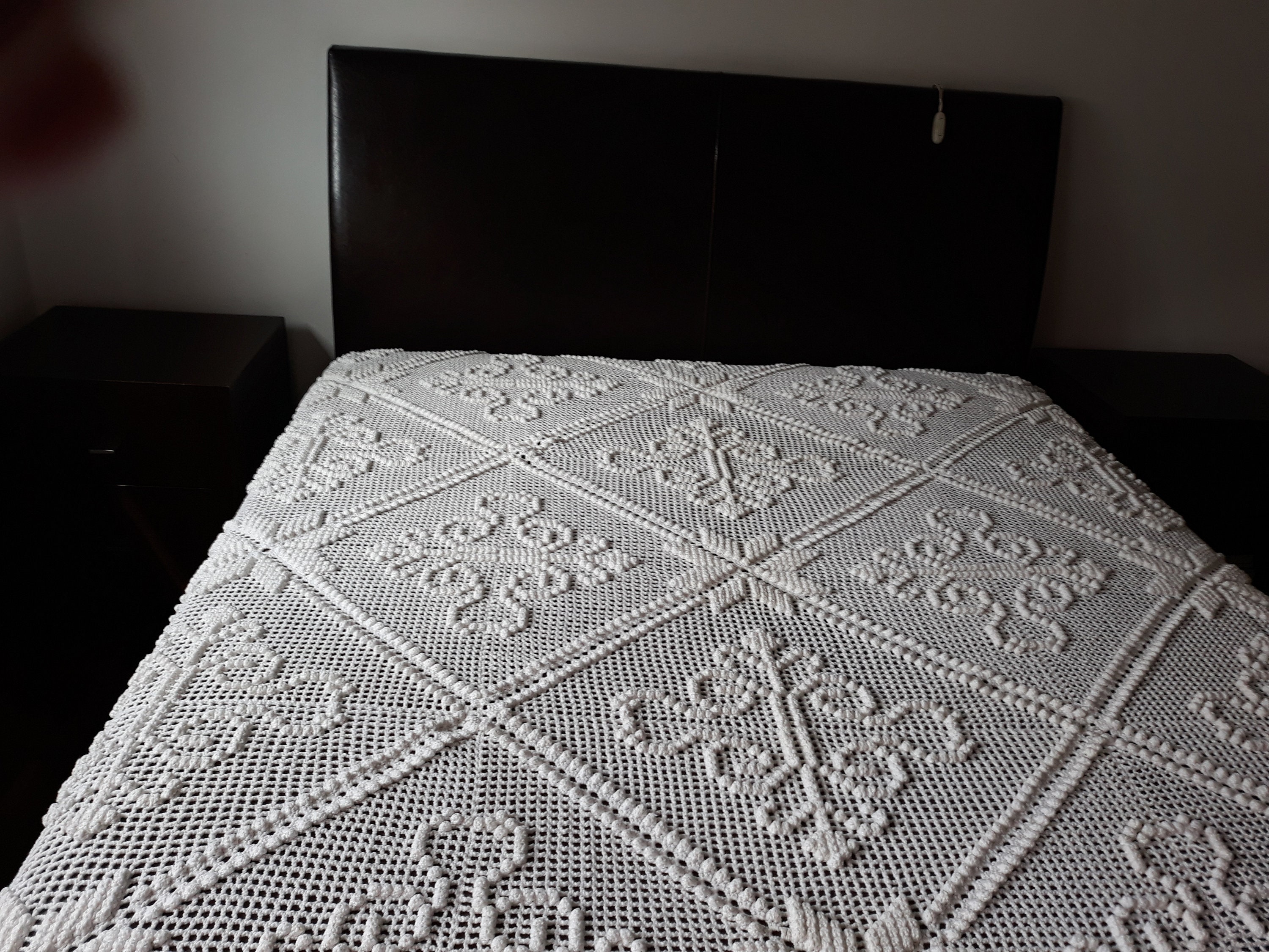 Handmade Crochet Bedspread. EU ONLY Free Shipping - Etsy