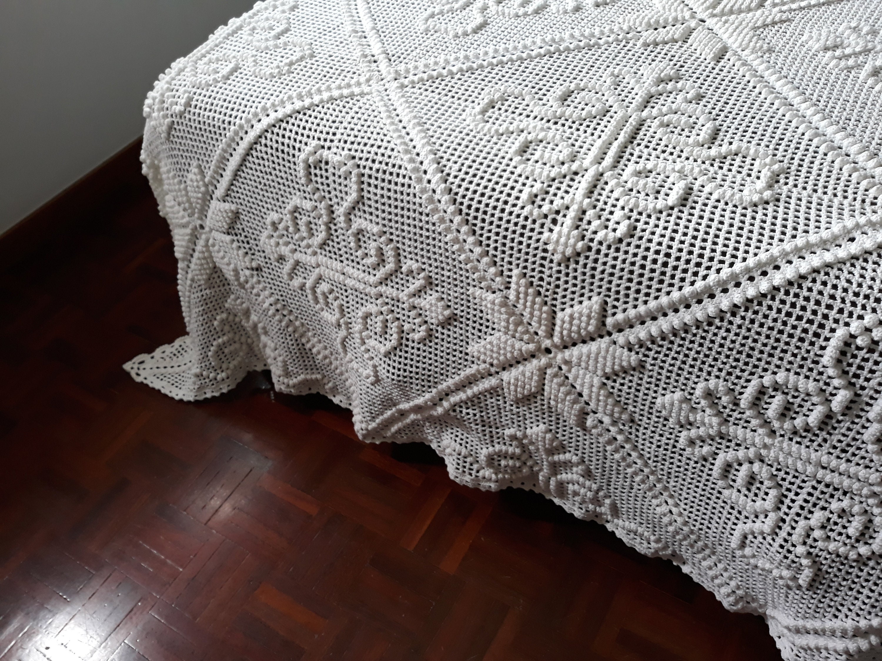 Handmade Crochet Bedspread. EU ONLY Free Shipping - Etsy